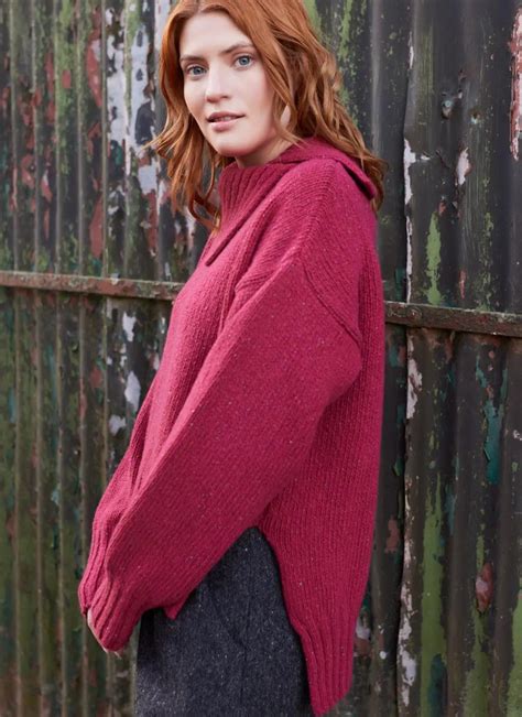 Wilde Cashmere Blend Asymmetrical Collar Sweater Blarney