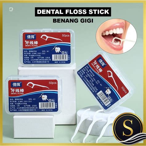 Dental Floss Sticks Picks Flat Thread Round Shred Resistant White Floss