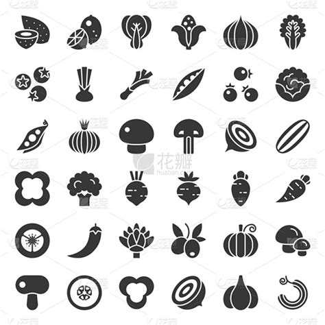 蔬菜 图标集 清新 莴苣 食品 维生素 西兰花 朝鲜蓟 花椰菜 豌豆