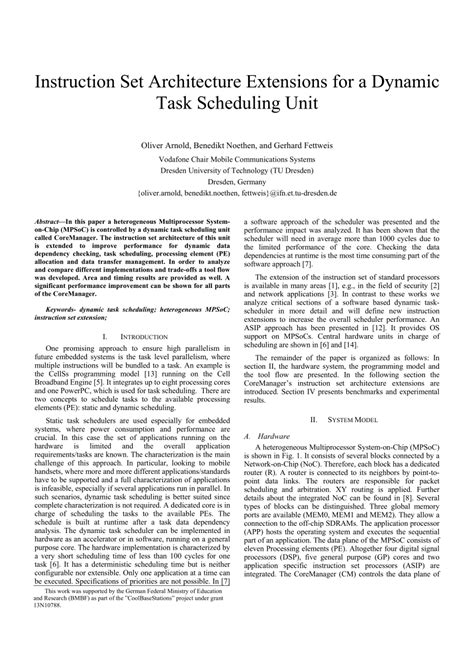 Pdf Instruction Set Architecture Extensions For A Dynamic Task