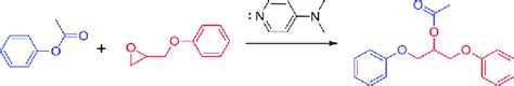 Model Reaction Of Glycidyl Phenyl Ether And Phenyl Acetate In The