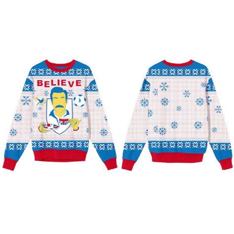 Ted Lasso Believe Ugly Christmas Sweater Canada Retrofestiveca