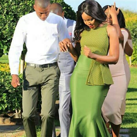 Clipkulture Tswana Bride In Green Sleeveless Shweshwe Mermaid Dress