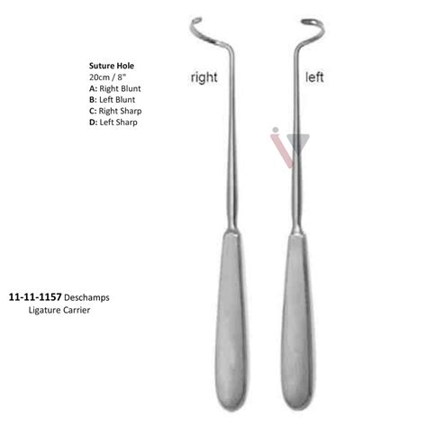 Deschamps Ligature Carrier 8 ′′ 20 Cm Blunt And Sharp Tip