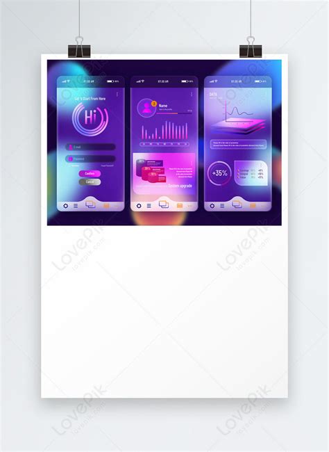 Ui Ui 미래형 단순 보라색 포스터 이미지 사진 468474465 무료 다운로드