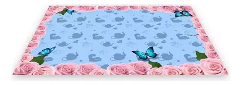 Alfombra De Lona Panel Party 3 5 X 2 7 Cm Marco De Flores Rosas 02