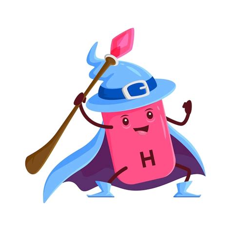 Hechicero O Mago De Micronutrientes De Vitamina H De Dibujos Animados