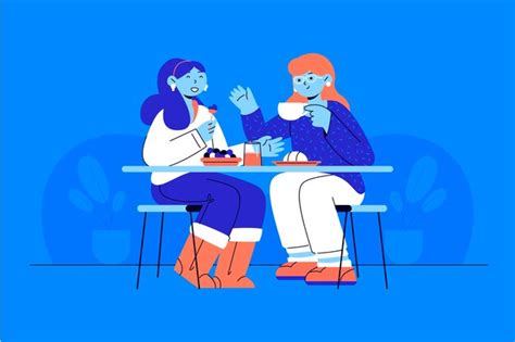 Free Vector Hand Drawn Flat Design People Eating Collection