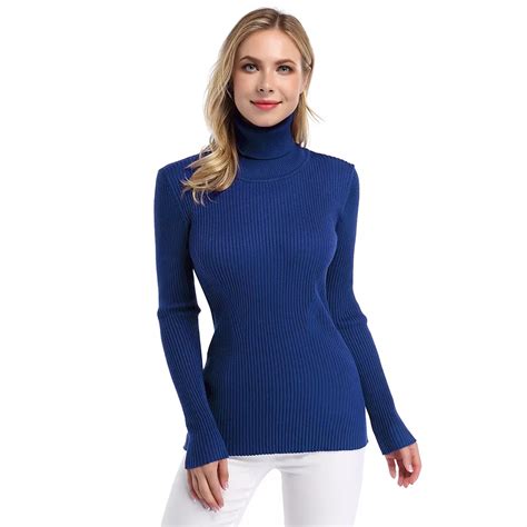 Women Stretchable Knit Slim Fit Solid Sweater Long Sleeve Sweatshirt