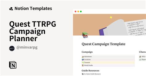quest ttrpg campaign planner template by minva tabletop design co
