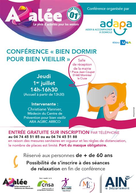 Conférence Bien dormir pour bien vieillir Adapa