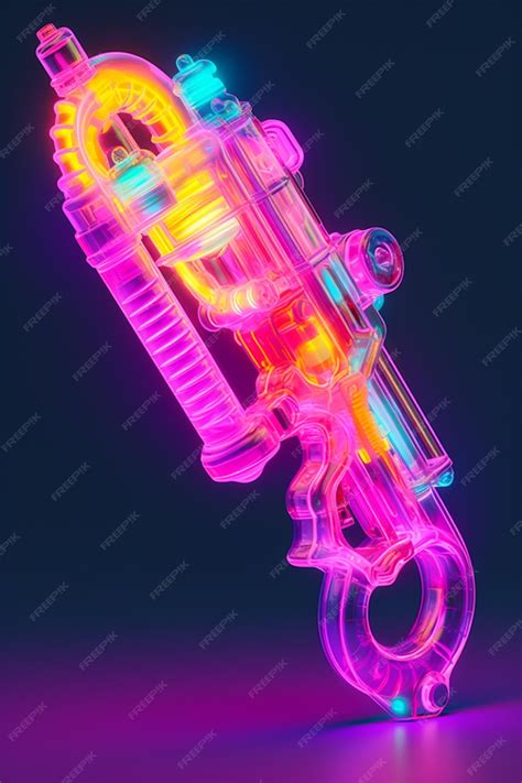Premium Ai Image Neon Light Up Toy Gun With A Glowing Barrel And A