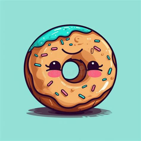A Cartoon Illustration Of A Donut Stock Illustration Illustration Of