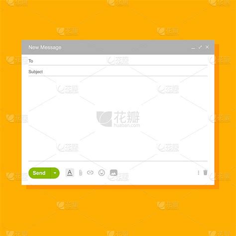电子邮件应用程序界面屏幕弹出发送窗口。