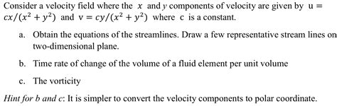 solved consider a velocity field where the x ﻿and y