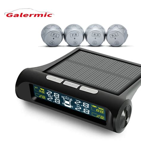 Tire Pressure Tester Car External Sensor TPMS With USB And Solar Charging Double Charge For All