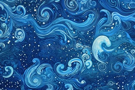 Abstract Sky Image With Swirls Generative Ai Stock Illustration