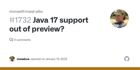 Java 17 Support Out Of Preview · Issue 1732 · Microsoftmssql Jdbc