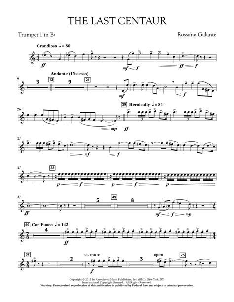 The Last Centaur Bb Trumpet By Rossano Galante Sheet Music For Concert Band At Sheet Music