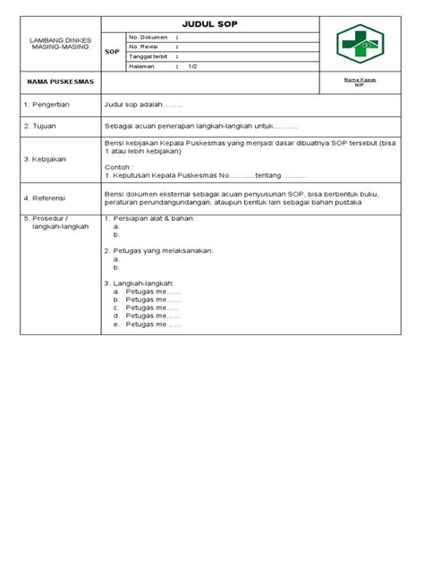 Format Sop Di Ms Word 2023 Pdf