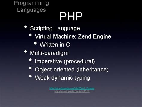 PHP Software Engineering Programming Languages Language Features Paradigms
