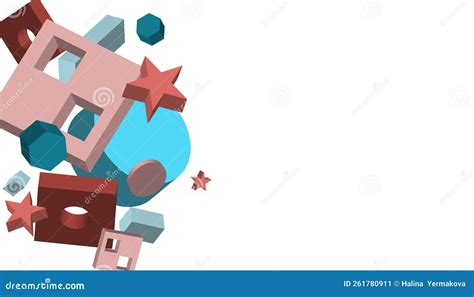 Volumetric Geometric Shapes Abstract Vector Background Cover Design For Magazine Book