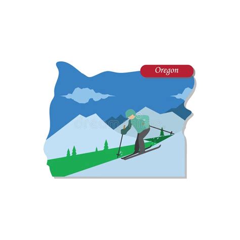 Oregon State Map Vector Illustration Decorative Design Stock Vector