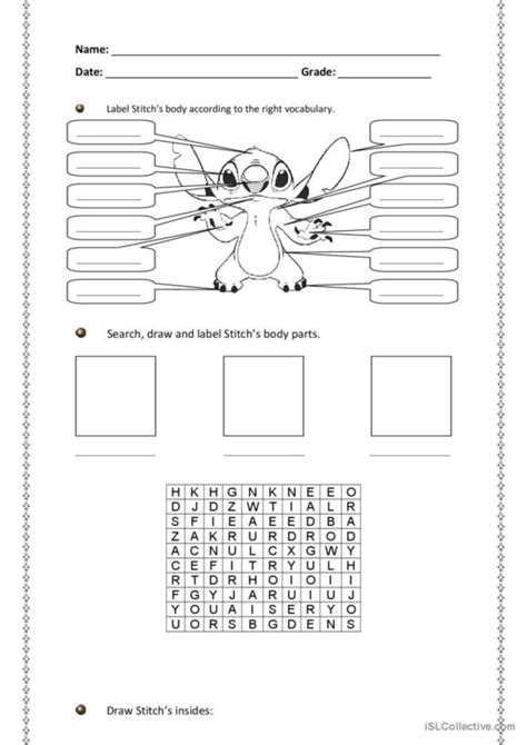 16 Stitch English Esl Worksheets Pdf And Doc