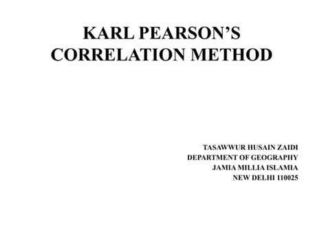 Karl Pearsons Correlation Method 1pptx
