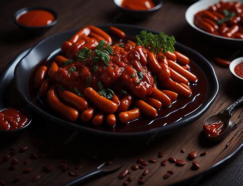 맛있는 떡볶이 음식 떡볶이 음식 한국어 배경 일러스트 및 사진 무료 다운로드 Pngtree