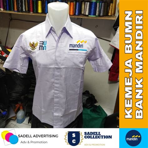 Jual Kemeja BUMN Bank Mandiri Seragam BUMN Bank Mandiri Putih Lengan Pendek Pria Shopee Indonesia