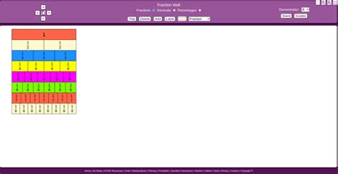 Fraction Wall From Mathsbot A Dash Of Research