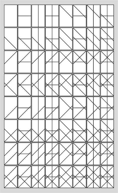 Six Fold Box Grid Alphabet Drawing By CODED IMAGES By REVAD Pixels