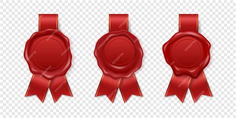 벡터 3d 현실적인 빈티지 레드 스탬프 왁 스 물개 세트 품질 인증서 문서 편지 봉투 인쇄물 왁 스 휘장 태그 보장 비밀 서명 레이블에 대 한 격리 씰링 왁 스 스탬프