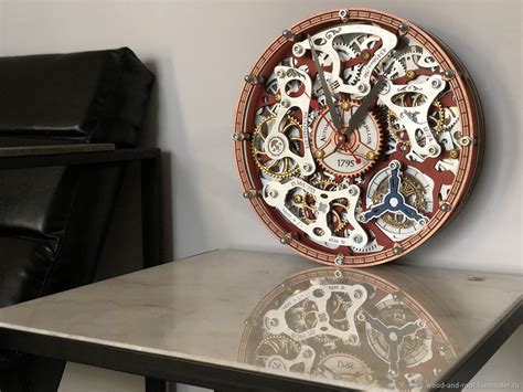 Часы настенные Автоматон Турбийон Красные с движущимися элементами ...
