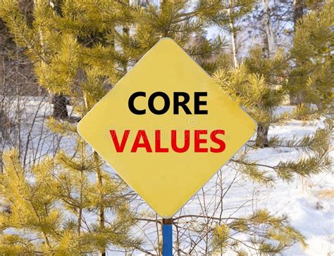 Core Values Symbol Concept Words Core Values On Beautiful Yellow Road
