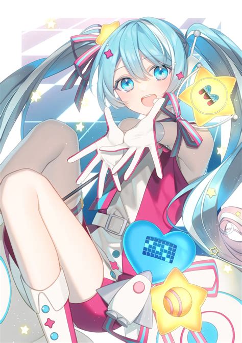 Hatsune Miku Magical Mirai Miku And Magical Mirai Miku Vocaloid And 1 More Drawn By Yachishi
