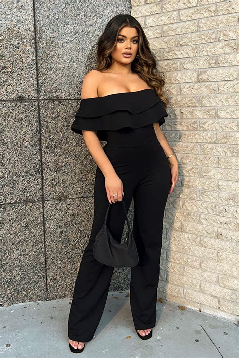Ready To Ruffle Jumpsuit Black Fashion Nova Jumpsuits Fashion Nova