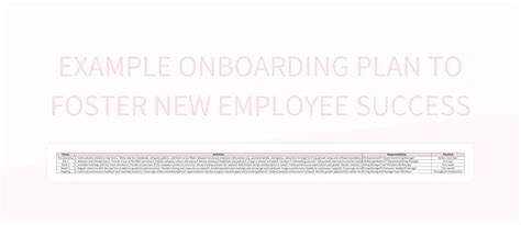 Free Onboarding Plan Templates For Google Sheets And Microsoft Excel Slidesdocs