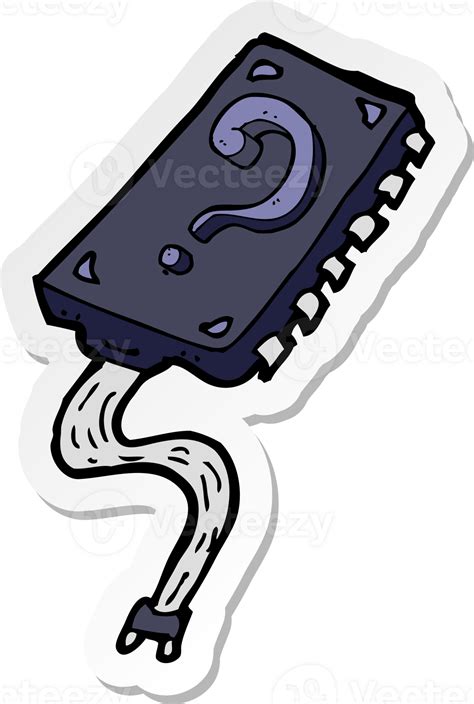 Sticker Of A Computer Chip Cartoon 45166721 Png