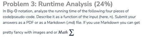Solved Problem 3 Runtime Analysis 24 In Big Θ