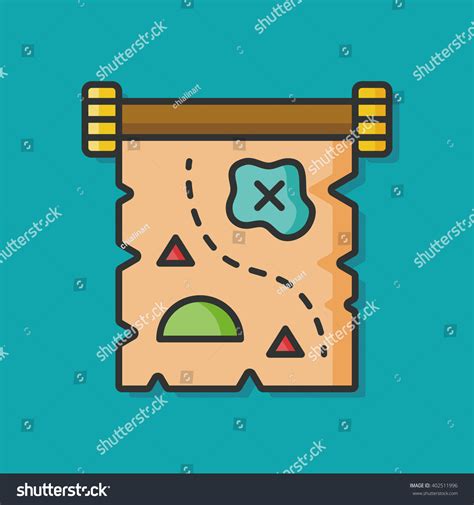 Treasure Map Vector Icon Stock Vector Royalty Free 402511996 Shutterstock