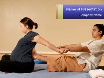 Massage Therapy Male Practitioner Providing Stretching Techniques To Female Client Powerpoint