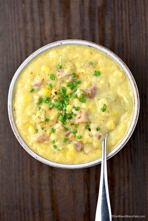 Easy Ham And Corn Chowder Recipe She Wears Many Hats