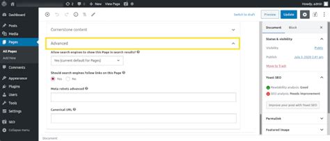 how to no index a wordpress post wp engine
