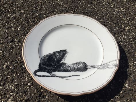 Porcelain Plate Mouse Aprox 20cm Handprinted On Etsy