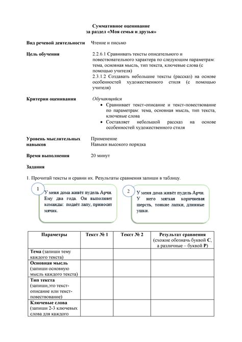 СОР №2 – Русский язык - 2 класс - 1 четверть | СКУЛХАК