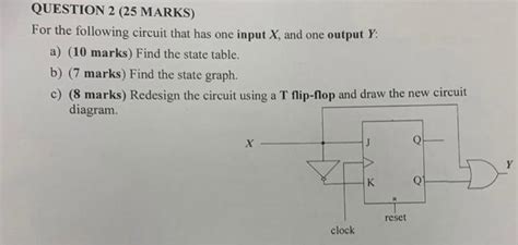 Solved Question 2 25 Marks For The Following Circuit That