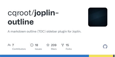 GitHub Cqroot Joplin Outline A Markdown Outline TOC Sidebar Plugin For Joplin