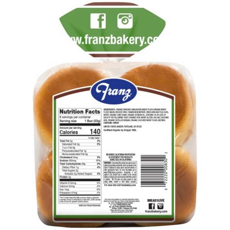 Franz Organic Hamburger Buns Ct Oz Fred Meyer